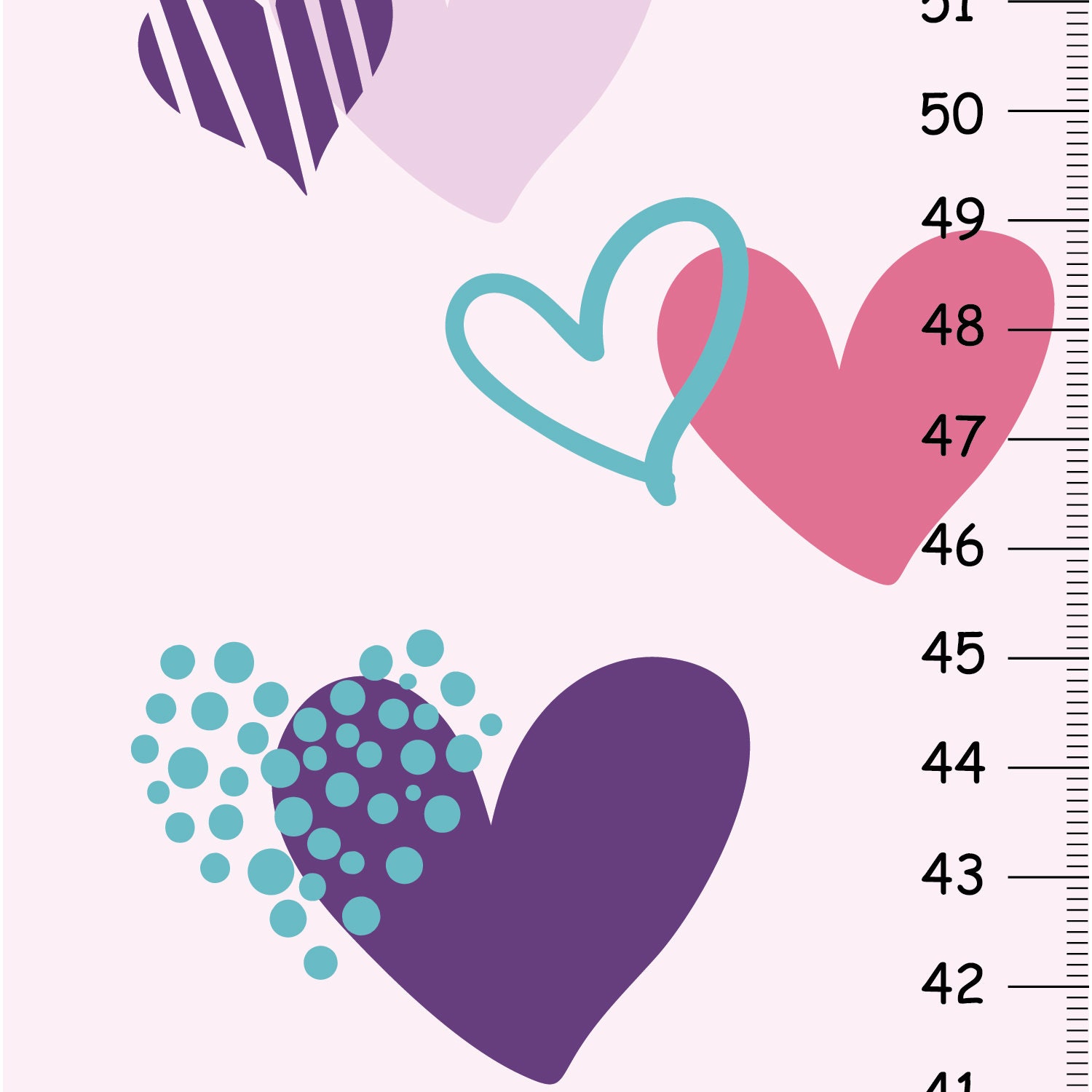 Hearts Growth Chart Heart Theme Nursery Heart Nursery Decor | Etsy