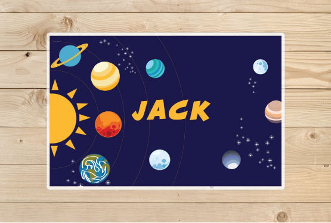 Kids-personalized-placemat-solar-system-stars -A Personalised-children ...