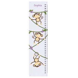 Personalized Girl Monkey Growth Chart in Lavender - Etsy