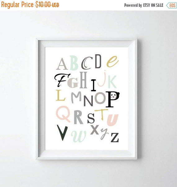 ABC Poster Print Nursery Alphabet ABC Wall Art Nursery | Etsy