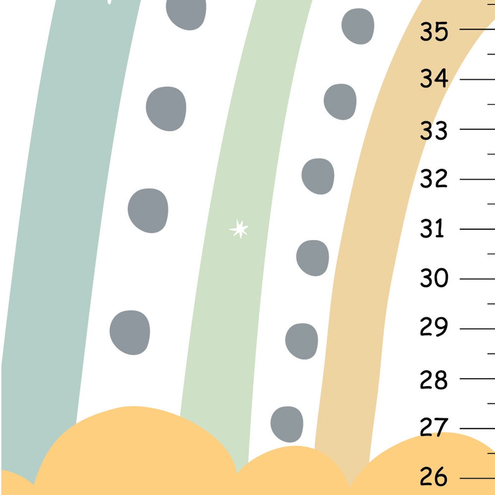 Rainbow Love GROWTH CHART - Baby Room Décor -rainbow Baby- Pastel ...