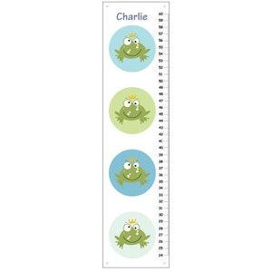 Frog Growth Chart for Children, Canvas Height Chart, Personalized Wall ...