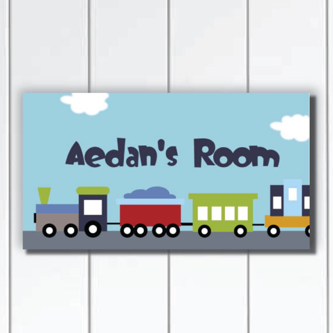 Personalized Door Sign -train Bedroom Wall Art- Boys Door Sign Plaque ...