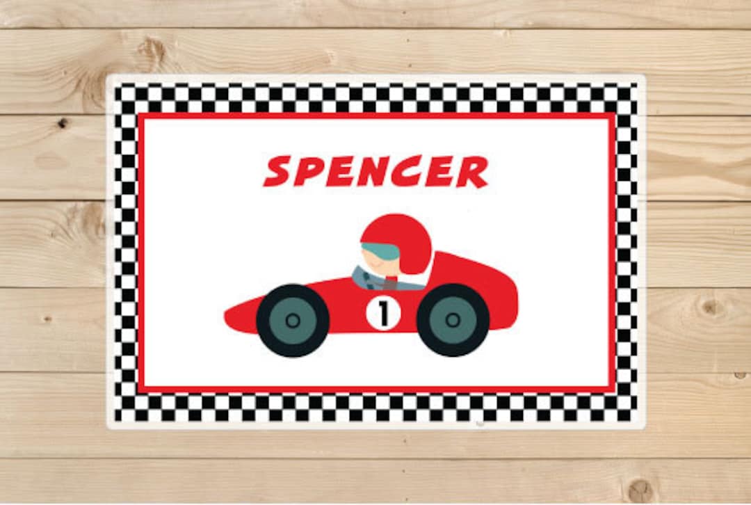 Kids-personalized-placemat-personalised-car-placemat-race Car Tableware ...