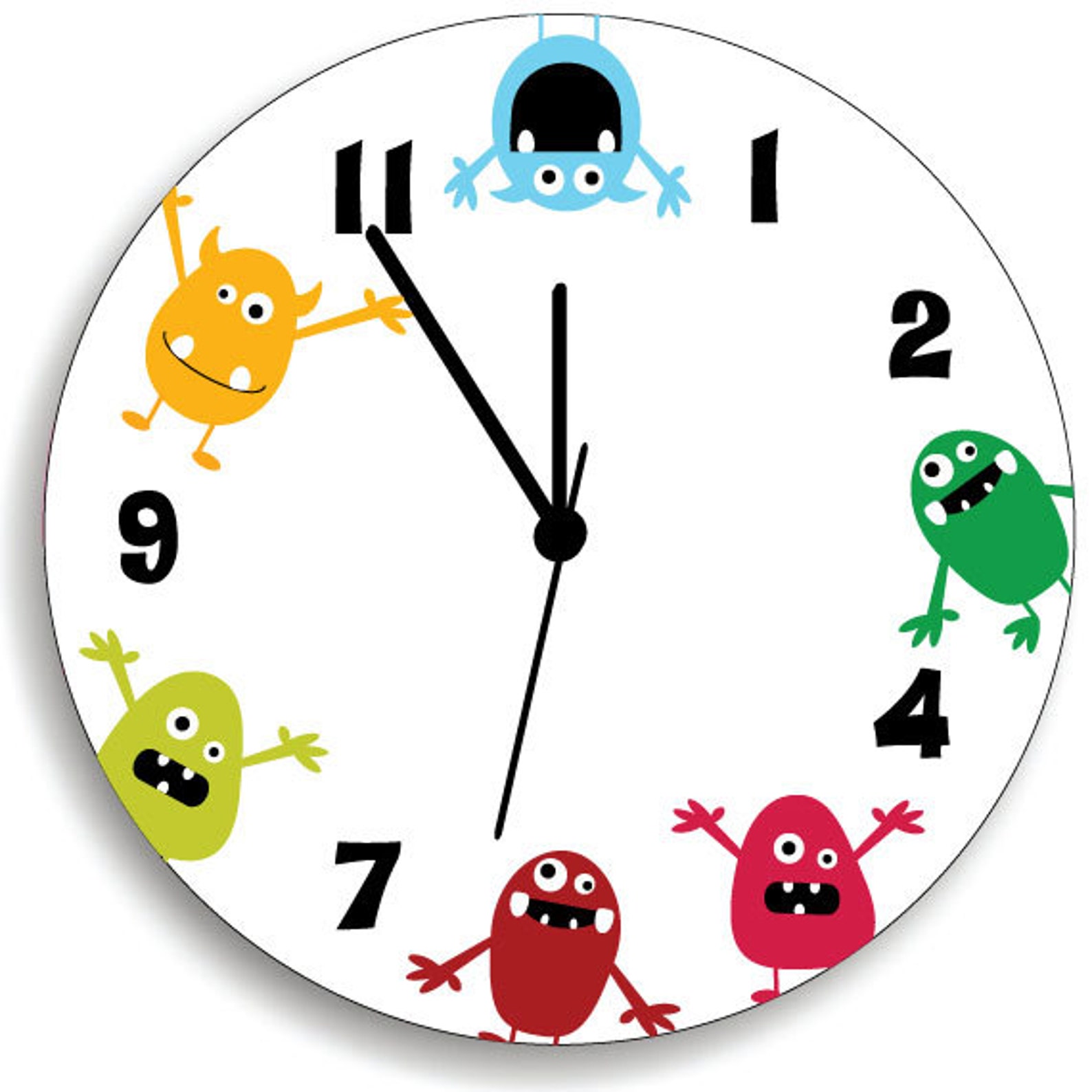 Monster WALL CLOCK for Kids Bedroom Baby Nursery Cute and Fun | Etsy