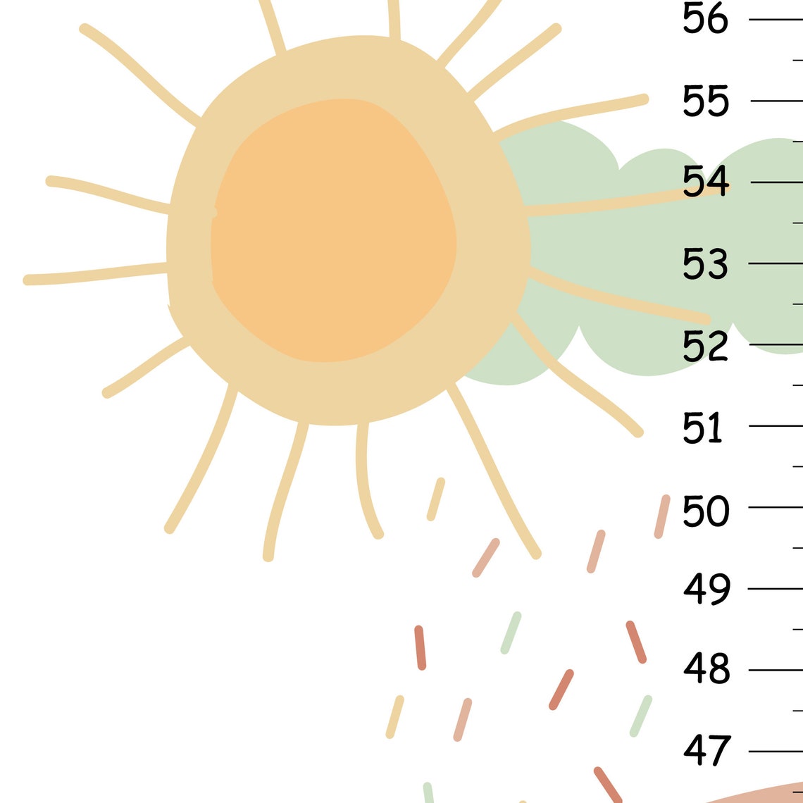 Rainbow Love GROWTH CHART Baby Room Décor rainbow Baby | Etsy