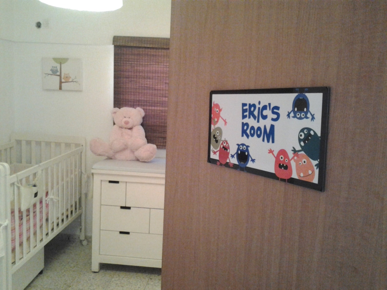 Personalized Kids Door Sign, Cute and Fun Colorful Monsters, Nursery ...