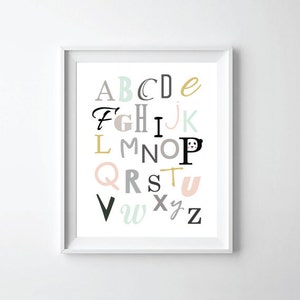 ABC Poster Print - Panda- Nursery Alphabet, ABC Wall Art, Nursery Decor ...