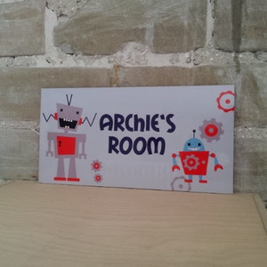 Personalized Robot Boys Nursery Door Sign Plaque - Etsy