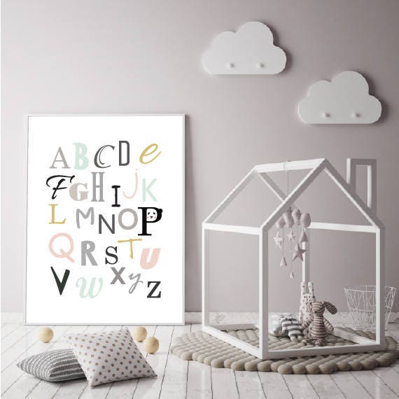 ABC Poster Print - Panda- Nursery Alphabet, ABC Wall Art, Nursery Decor ...
