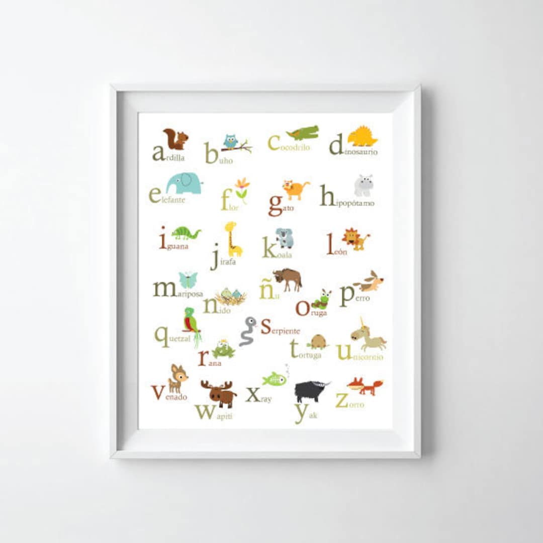 Spanish Nature Themed Alphabet 11x14 - Spanish ABC - Etsy