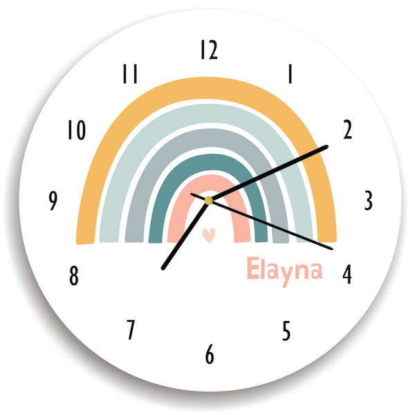 Rainbow Wall Clock - Etsy