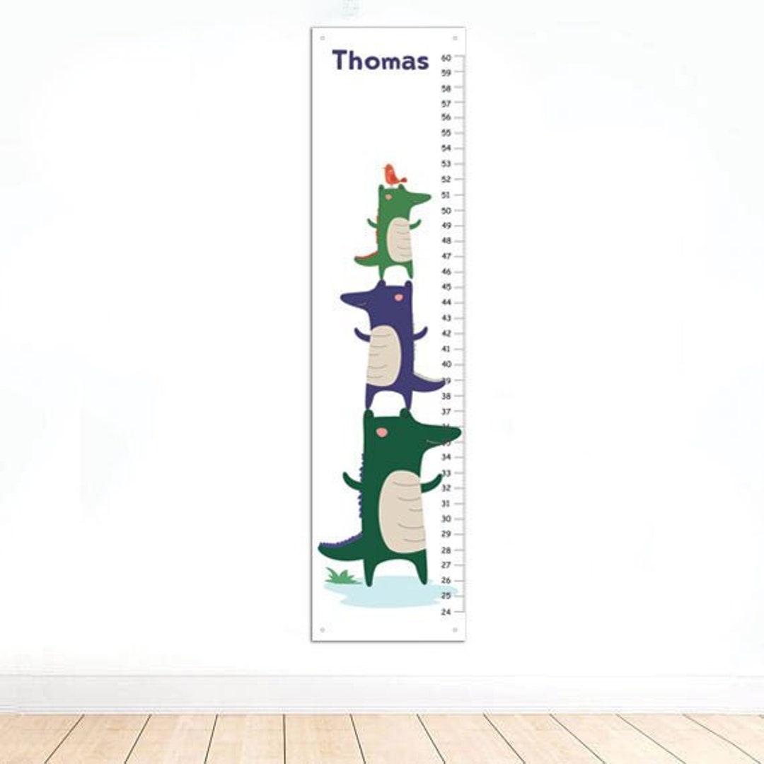 Personalized Alligator Family GROWTH CHART Blue and Green Alligator ...