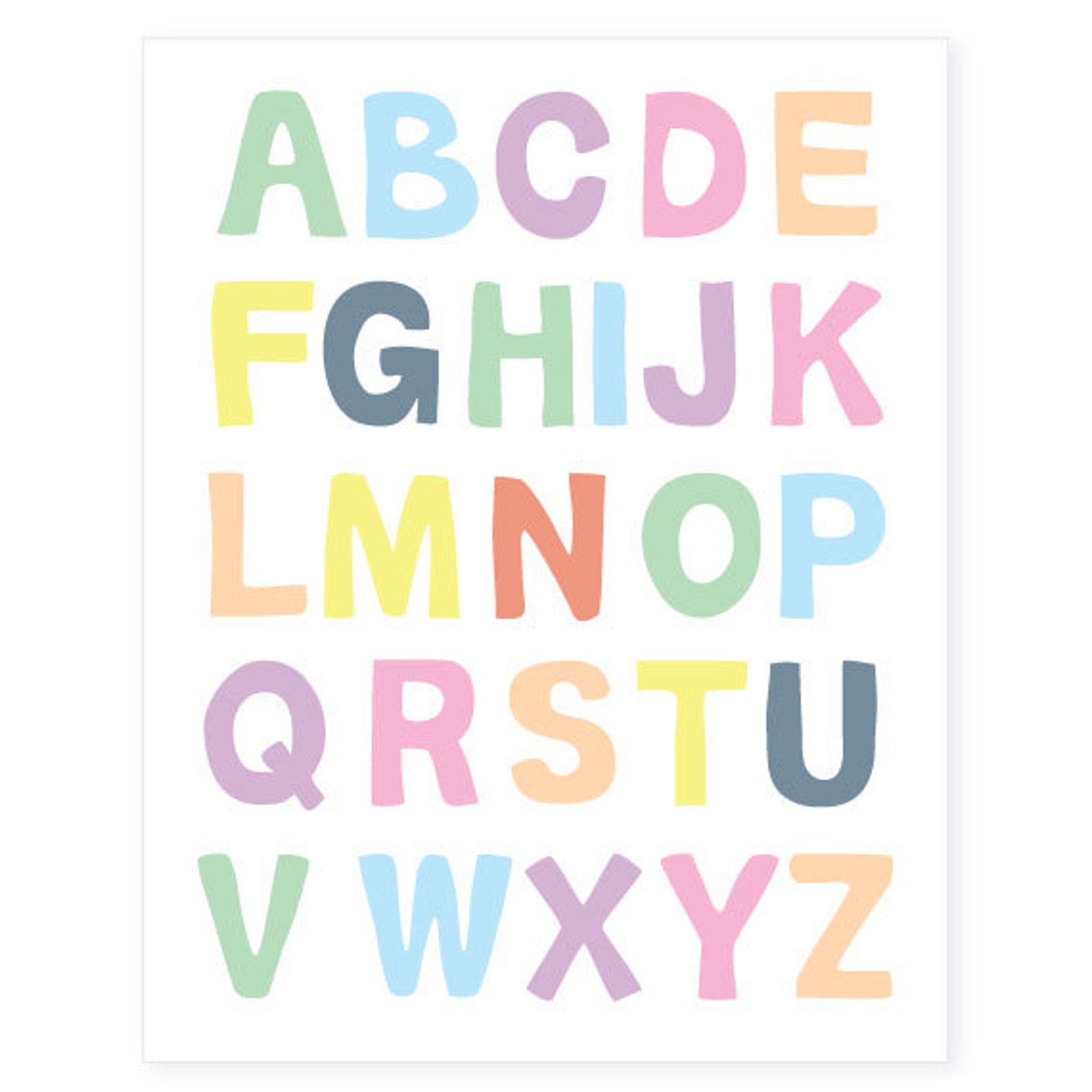 ABC Alphabet Wall Art 11x14 - Etsy