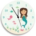 Kid's Mermaid Wall Clock, Personalized Kid's Clock, Children's Wall ...