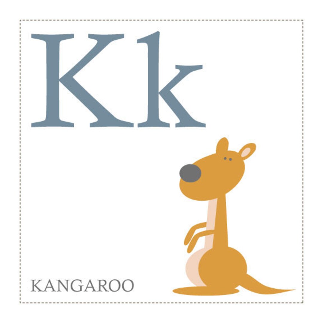 K is for Kangaroo - Alphabet Print - Etsy