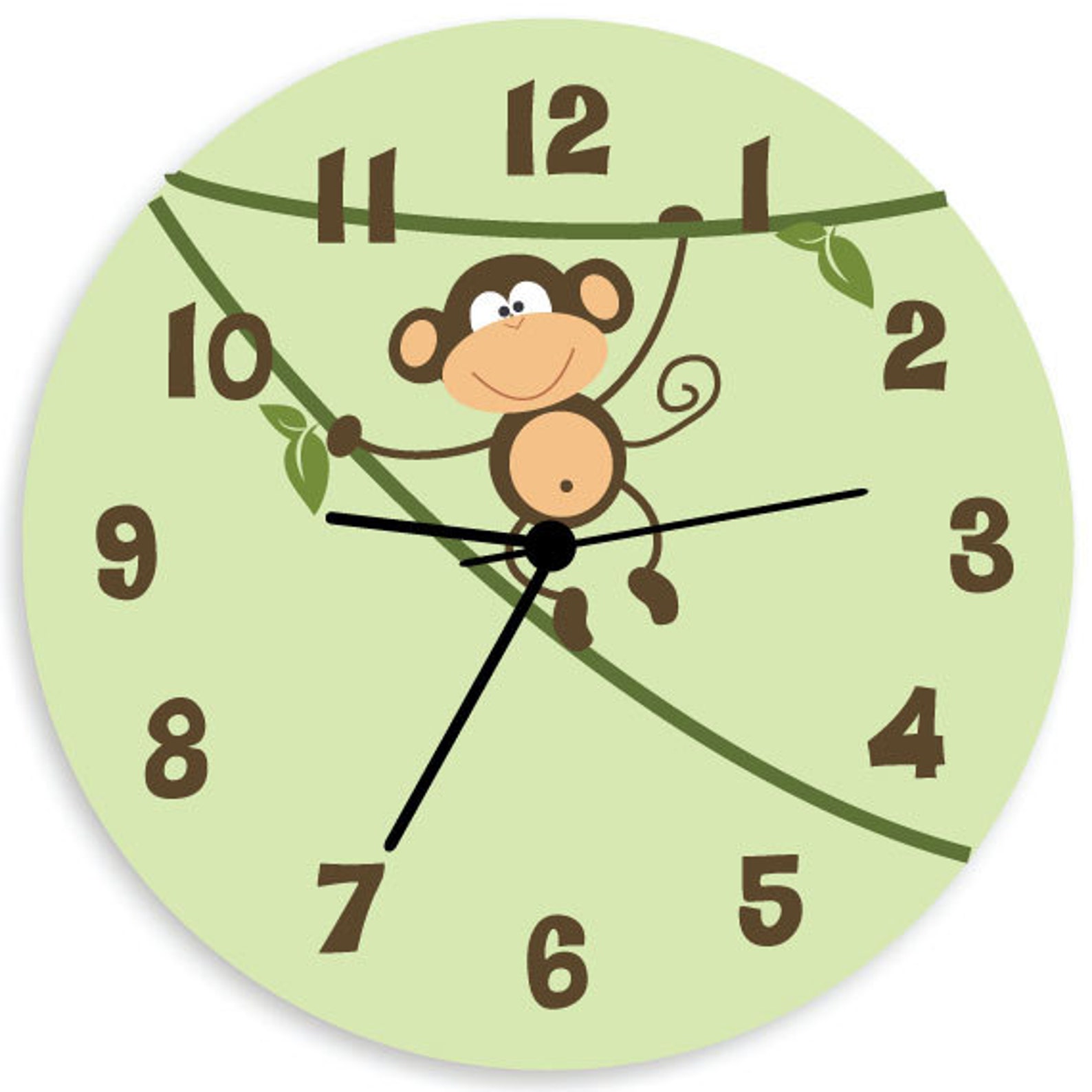 Monkey WALL CLOCK for Kids Bedroom Baby Nursery Wall Art - Etsy