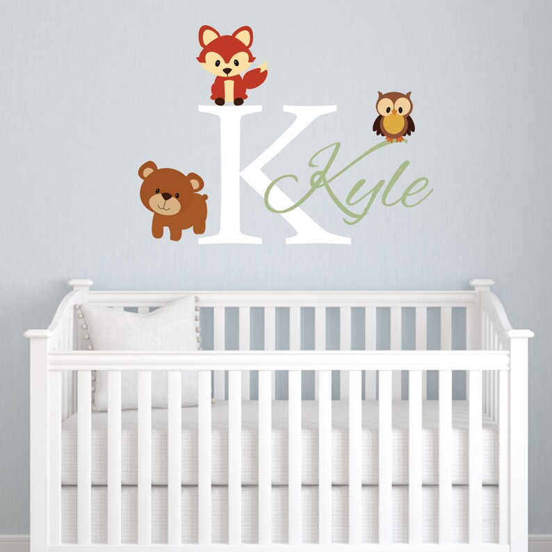 Personalized Forest Friends Wall Decal for Kids Nursery | Etsy