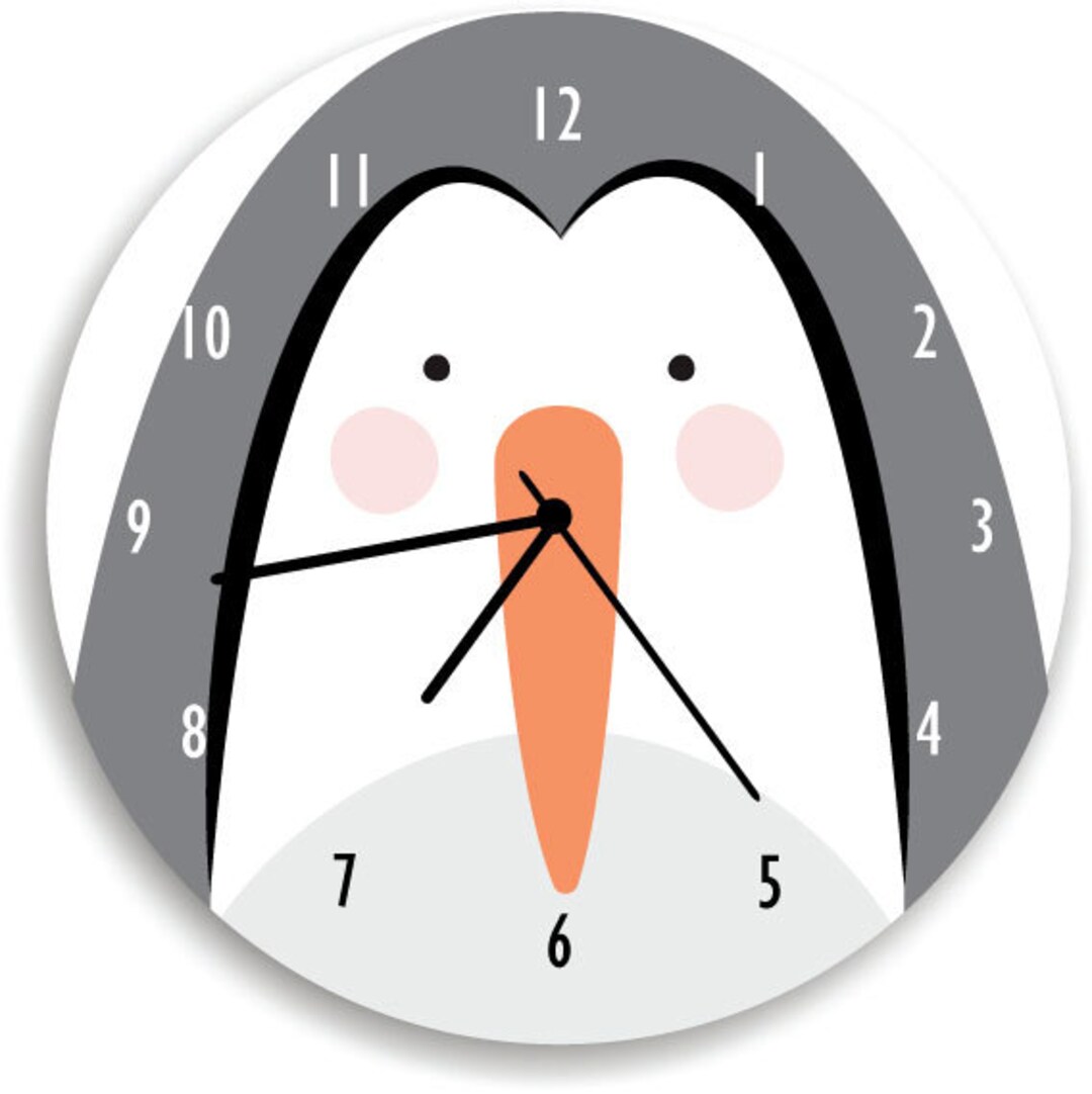 Pinguin Wall Clock Kids Room Decor Pinguin Wall Art - Etsy