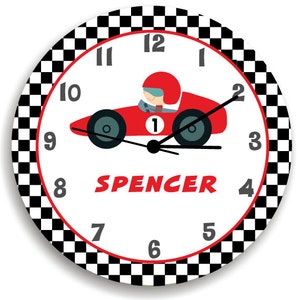 Race car Kids Wall Clock Children Room Decor race car WALL | Etsy