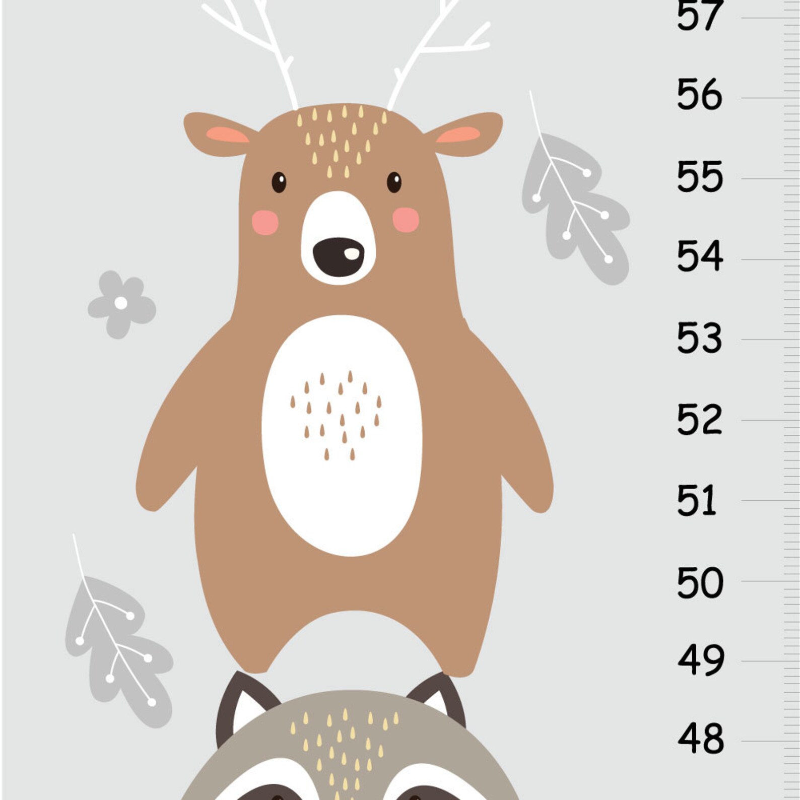 Woodland Growth Chart, Forest Friends Height Chart ,personalized Growth ...