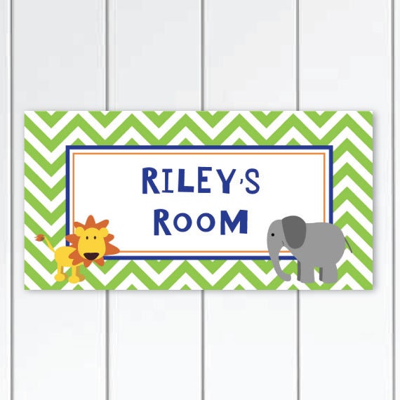 Jungle-animals-theme-door-sign-kids-bedroom-decor-plaque | Etsy