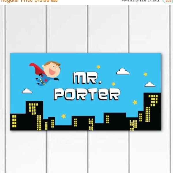 Teacher Superhero Classroom Door Decor - Etsy