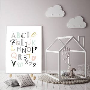 ABC Poster Print - Nursery Alphabet, ABC Wall Art, Nursery Decor, Kids ...
