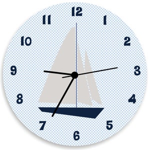 Little Sail Boat Wall Clock, Nautical Boys Wall Clock, Kids Wall Art - Etsy