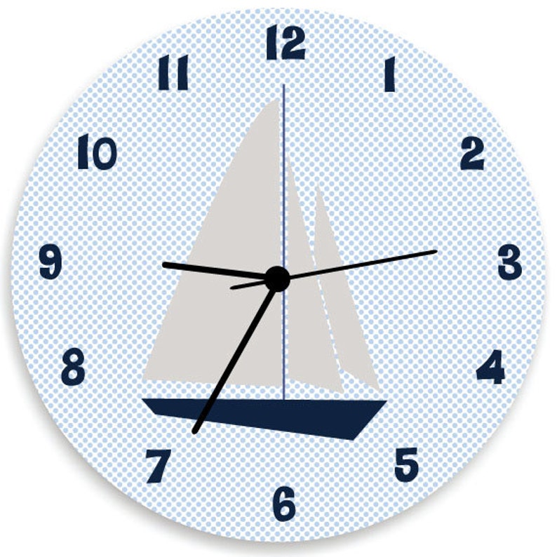 Little Sail Boat Wall Clock Nautical Boys Wall Clock Kids - Etsy