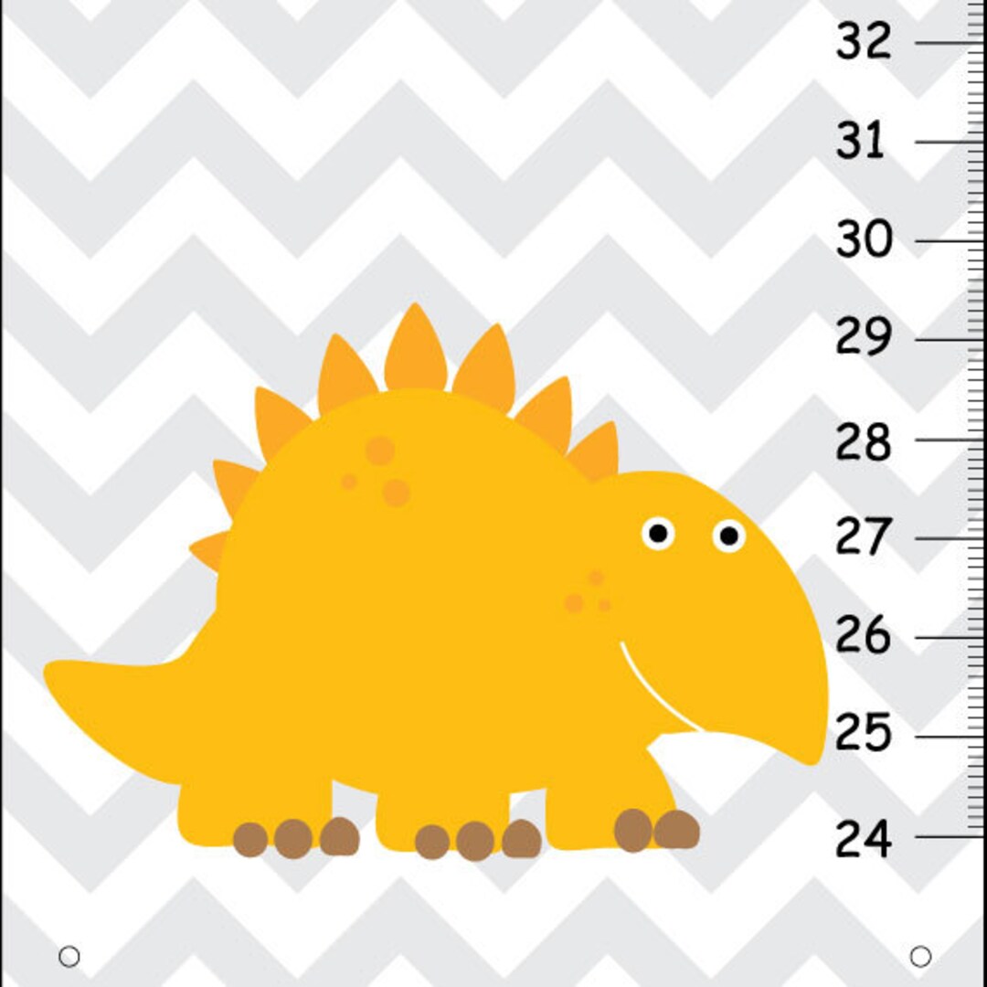 Chevron Yellow Gray Growth Chart - Etsy
