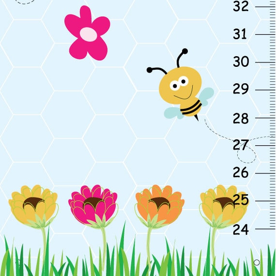 Bumble Bees and Flowers GROWTH CHART Bedroom Wall Art - Etsy
