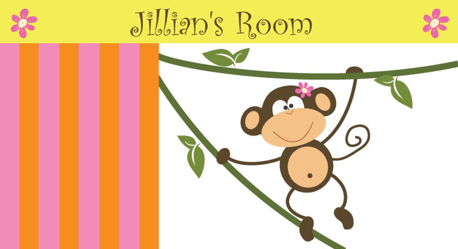 Personalized Door Sign Plaque Cute Monkey on Tree Wall Art | Etsy