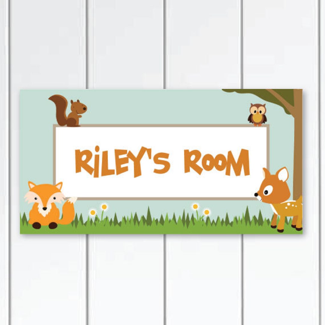 Woodland Door Sign Forest Animal Theme Personalized Boys DOOR SIGN Wall ...