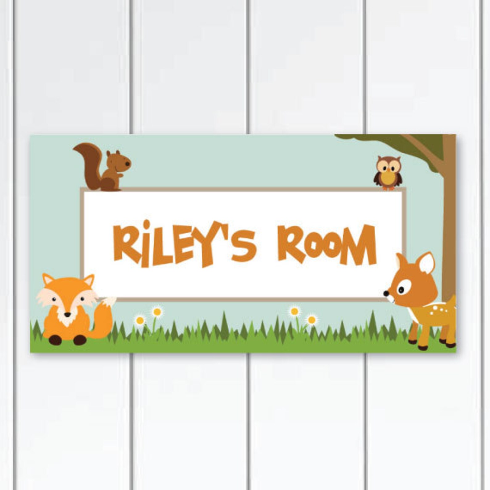 Woodland Door Sign Forest Animal Theme Personalized Boys DOOR | Etsy