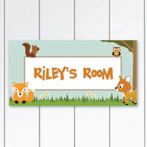 Woodland Door Sign Forest Animal Theme Personalized Boys DOOR SIGN Wall ...