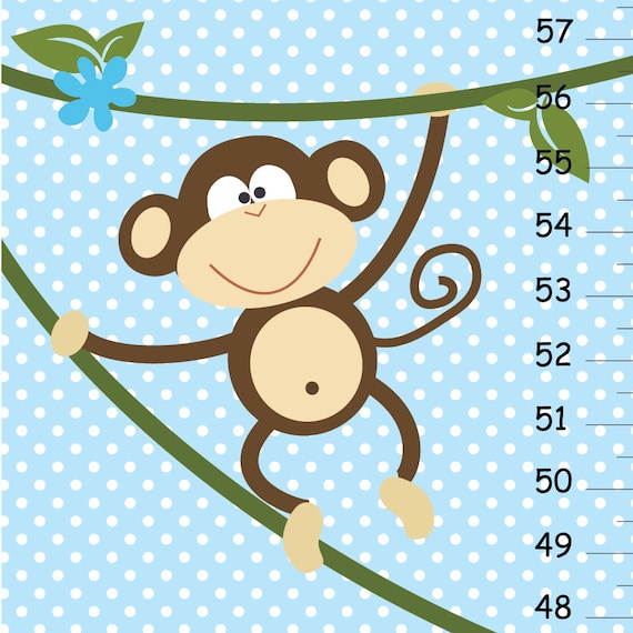 Monkey Growth Chart Lovely Monkeys Growth Chart Wall Decal For Kids