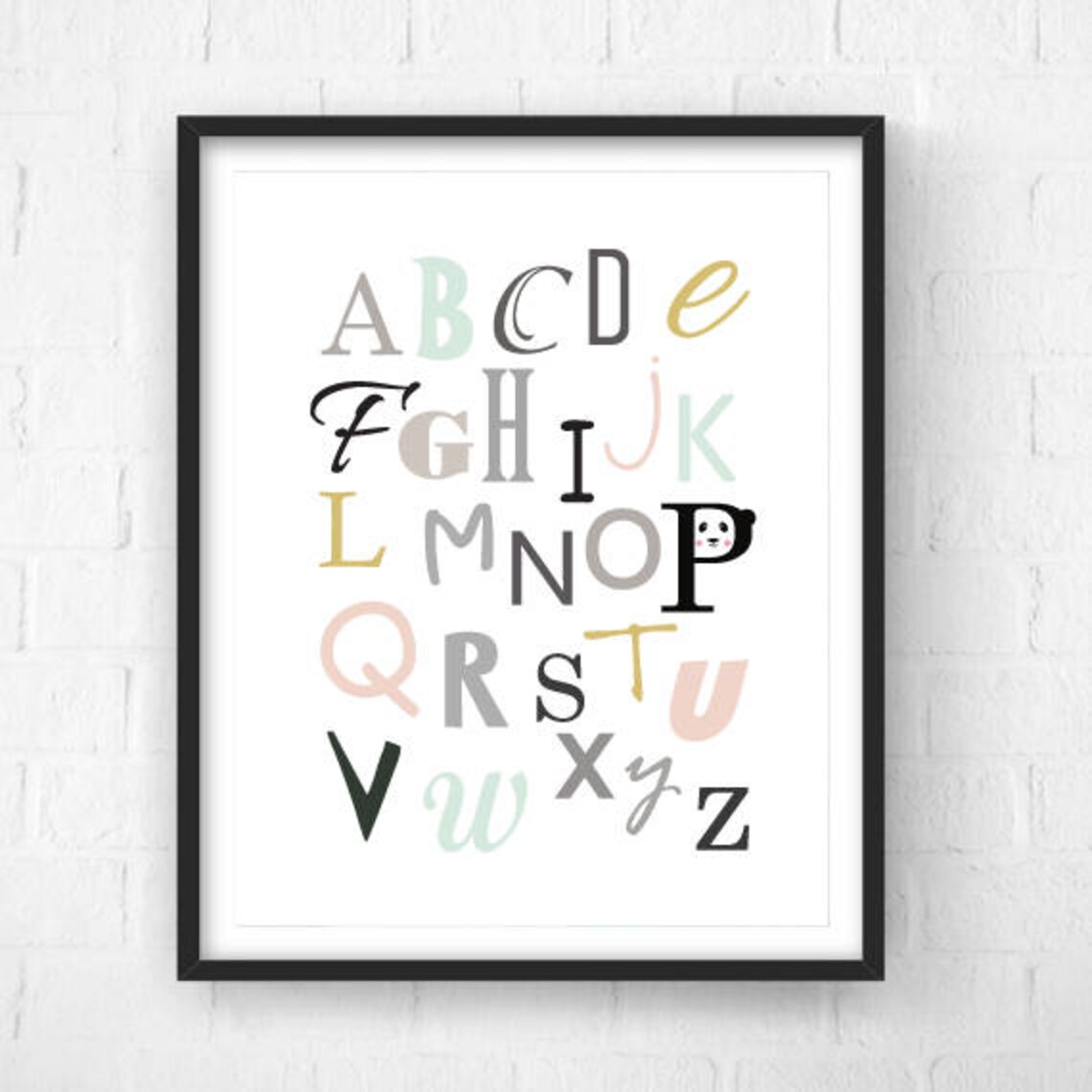 ABC Poster Print Nursery Alphabet ABC Wall Art Nursery - Etsy