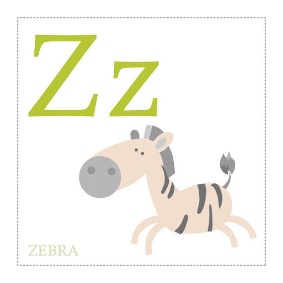 Z is for Zebra Alphabet Print - Etsy