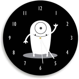 Monster WALL Clock ,black and White Nursery Wall Decor - Etsy