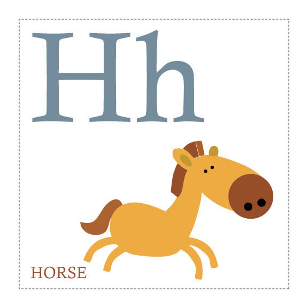 H is for Horse- Alphabet Print - Etsy