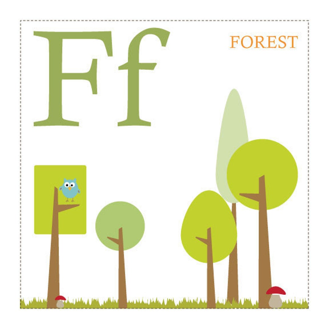 F is for Forst - Alphabet Print - Etsy