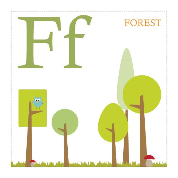 F is for Forst Alphabet Print - Etsy