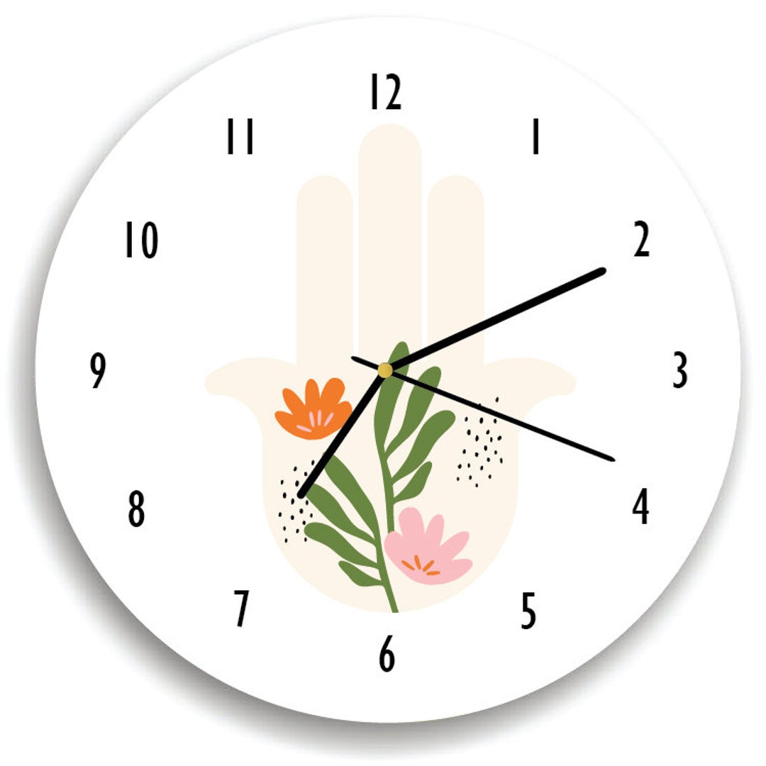 Hamsa Wall Clock Jewish Art for Good Luck, Abstract Wall Art - Etsy