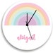 Rainbow WALL CLOCK - Pastel Colors, Pastel Nursery Decor, Kids Room ...