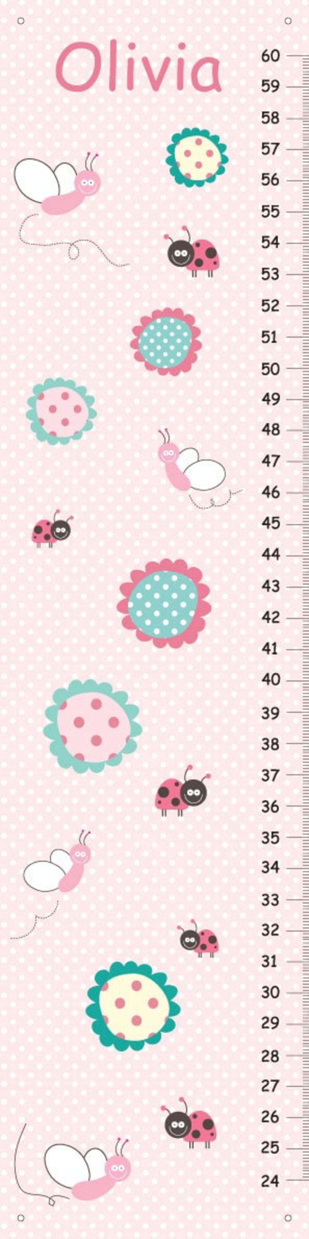 Personalized Love Bug and Butterfly Canvas Growth Charts - Etsy