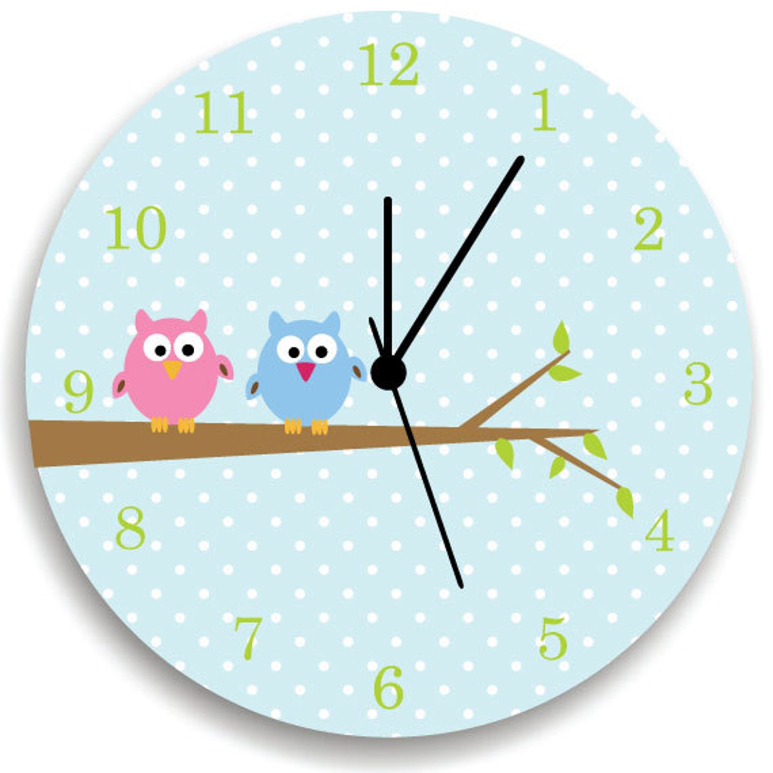 Girls Bedroom Wall Clock, Owls on Tree, Nursery Room Decor - Etsy