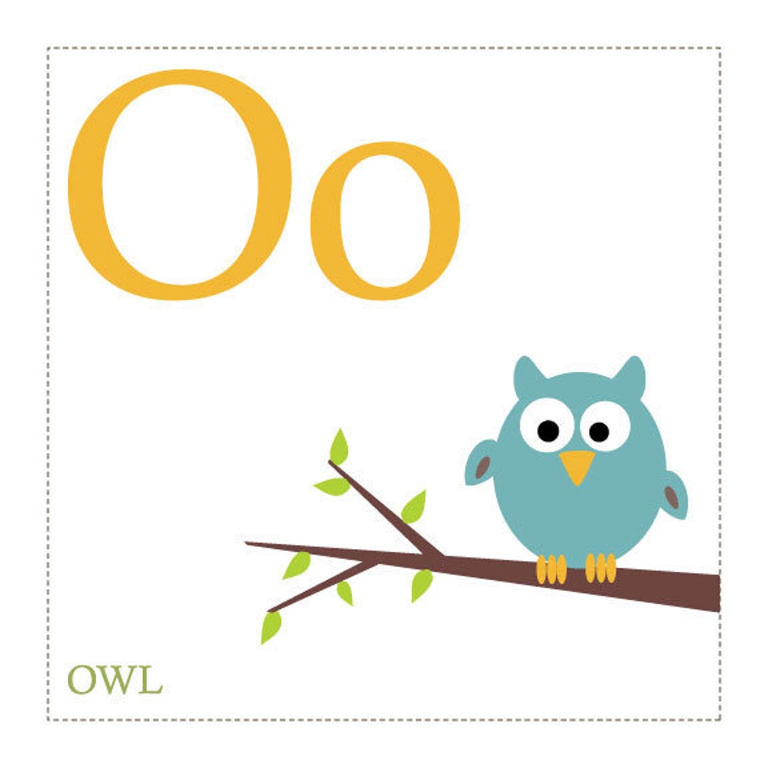 O is for Owl - Alphabet Print - Etsy