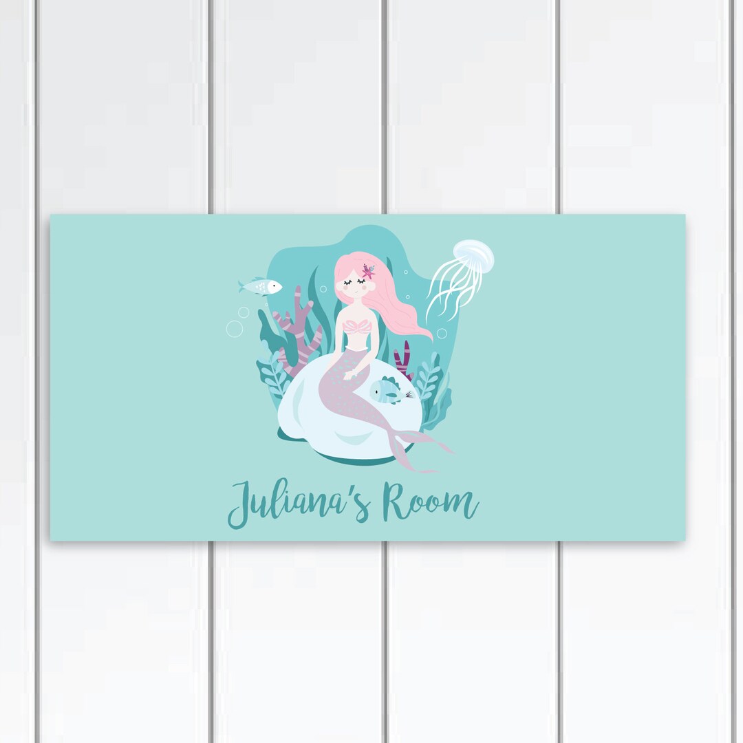 Personalized Mermaid Door Sign - Mermaid Bedroom for Girls ,mermaid ...