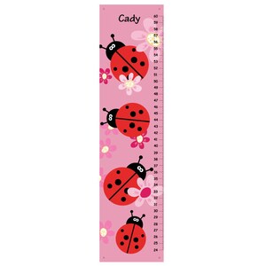 Kids GROWTH CHART Lady Bug Girls Bedroom Wall Art Decor - Etsy